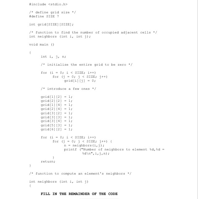 Solved Fill in the code for the function only using for | Chegg.com