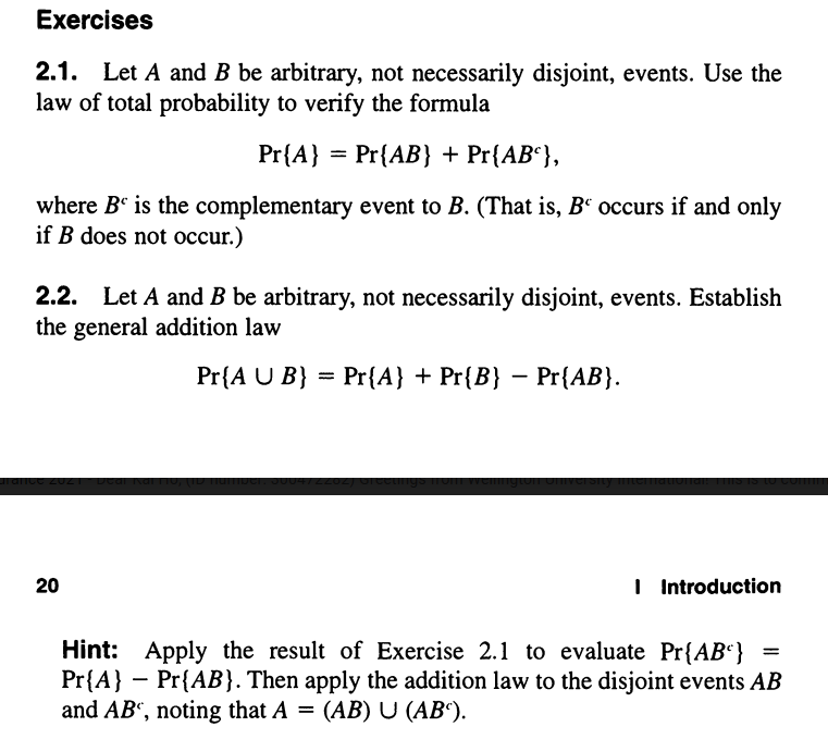Solved Exercises 2.1. Let A and B be arbitrary, not | Chegg.com