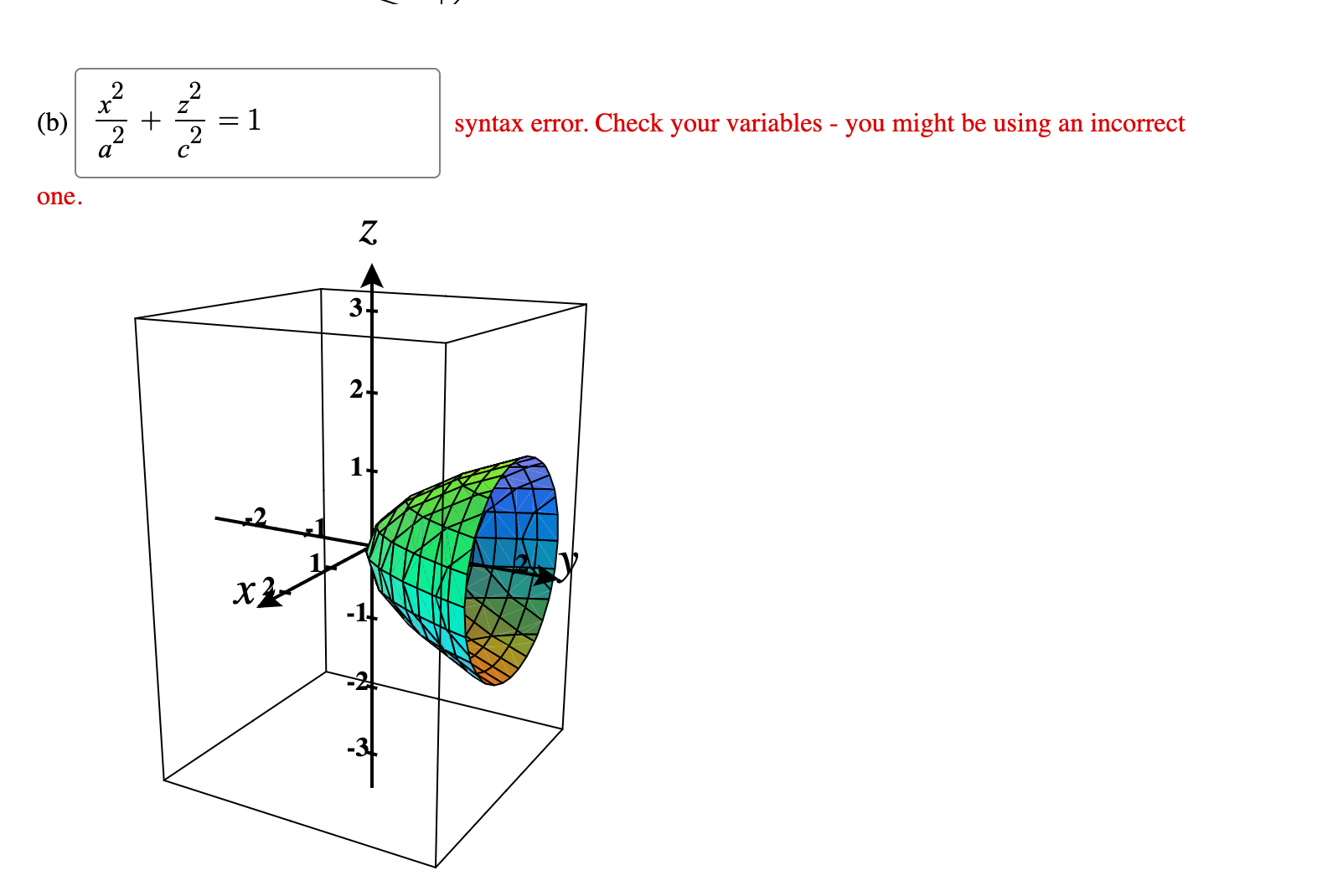 Solved Write down the equation for each graphed quadric | Chegg.com