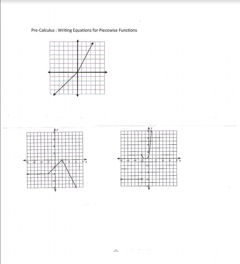 Solved Pre-Calculus : Writing Equations for Piecewise | Chegg.com