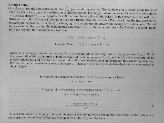 Solved Kinetic Friction On a flat surface, the kinetic | Chegg.com