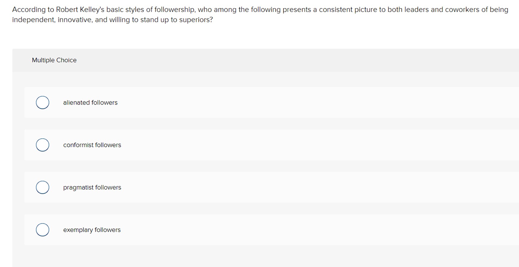 Solved Identify a true statement about passive followers in | Chegg.com