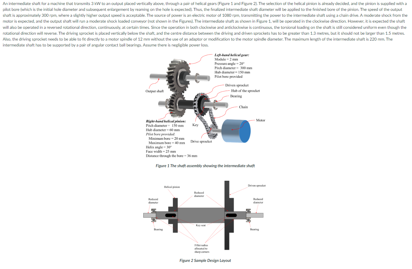 Solved An intermediate shaft for a machine that transmits 3 | Chegg.com