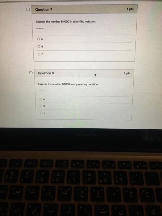 Solved Express the number 84000 in scientific notation: | Chegg.com