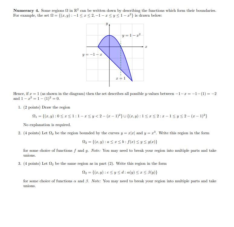 Solved Numeracy 4. Some regions in Rº can be written down by | Chegg.com
