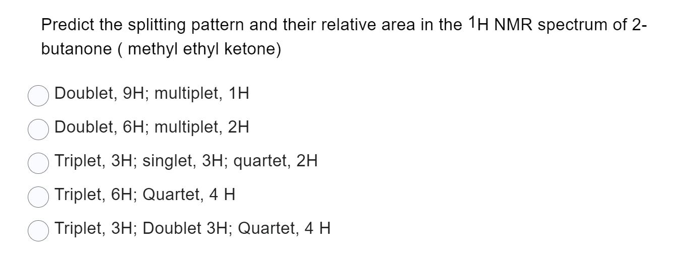 Solved Predict the splitting pattern and their relative area | Chegg.com