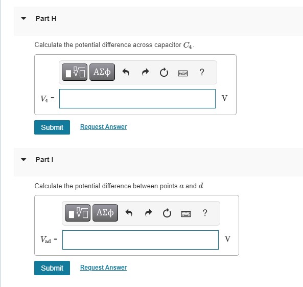 Solved Calculate the potential difference across capacitor | Chegg.com