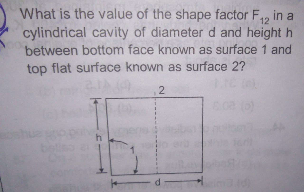 Solved What is the value of the shape factor F in a | Chegg.com