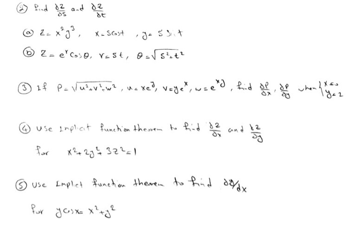 Solved Find dz/ds and dz/dt (a) z = x^2 y^3, x = scost, y = | Chegg.com