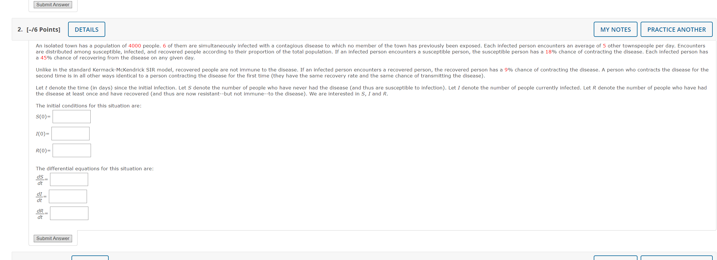 Solved [-/6 ﻿Points]a 45% ﻿chance of recovering from the | Chegg.com