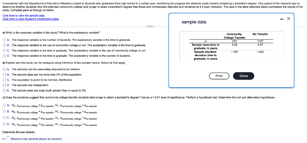 Solved Cllck here to view Student's t-distribution table. | Chegg.com