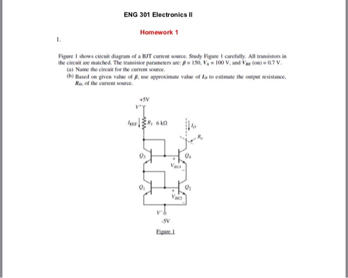 Solved ENG 301 Electronics II Homework 1 Figure 1 shows | Chegg.com
