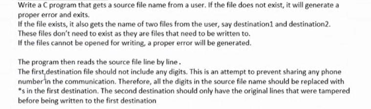 Solved Write a C program that gets a source file name from a | Chegg.com