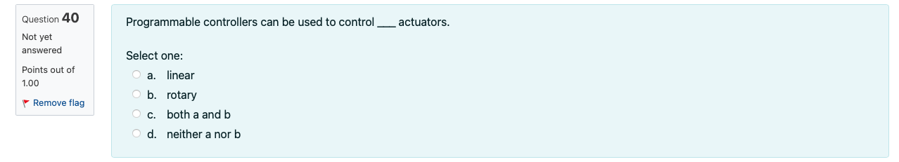 Solved Programmable controllers can be used to control | Chegg.com