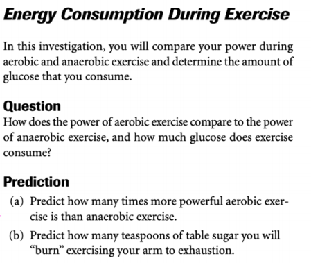 Solved Energy Consumption During Exercise In this | Chegg.com