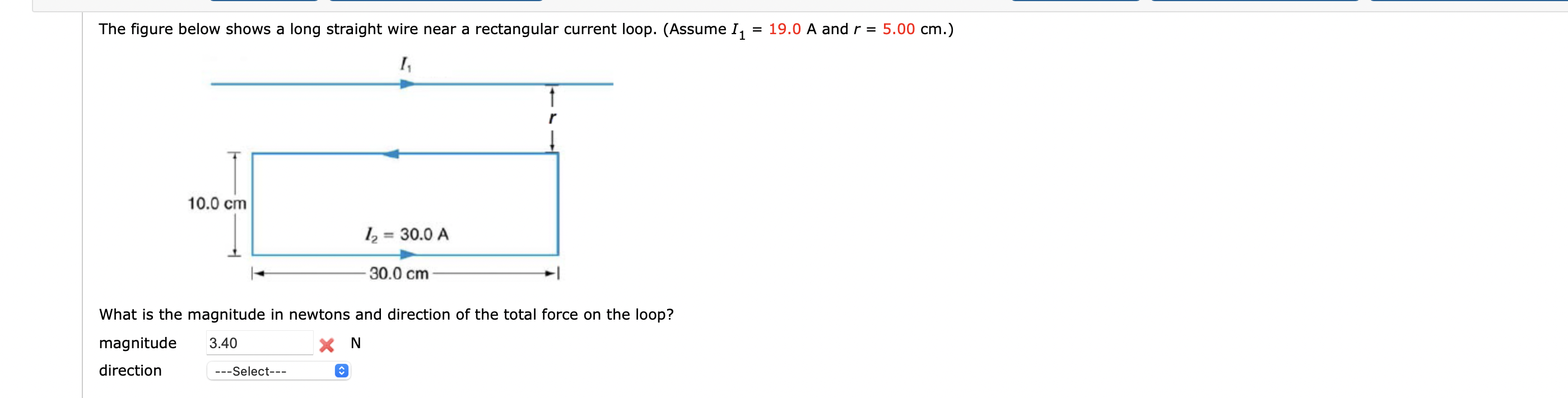 Solved The figure below shows a long straight wire near a | Chegg.com