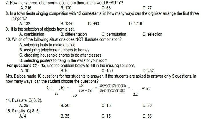 Solved 7. How many three-letter permutations are there in | Chegg.com