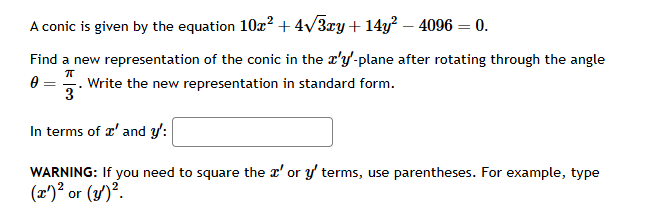 Solved A conic is ﻿given by ﻿the equation | Chegg.com