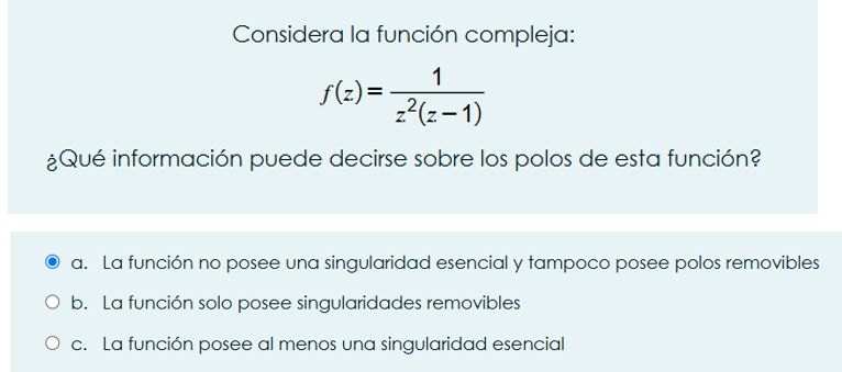 Solved by an EXPERT Considera la ﻿función ﻿compleja:f(z)=1z2(z-1)¿Qué | Chegg.com