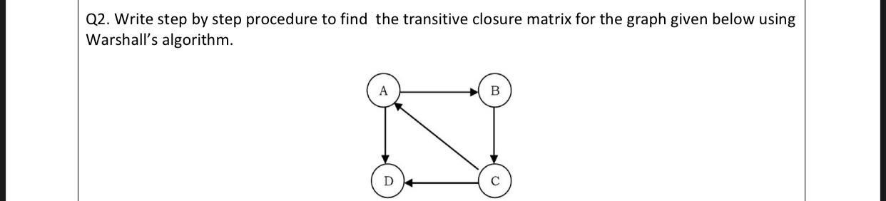 Solved Q2. Write step by step procedure to find the | Chegg.com