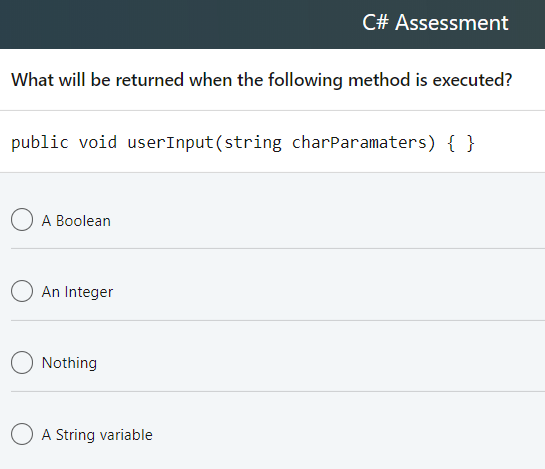 [Solved] C Assessment Returned Following Method Executed Public Void ...