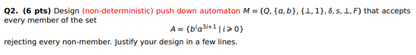 Solved Q2 6 Pts Design Non Deterministic Push Down