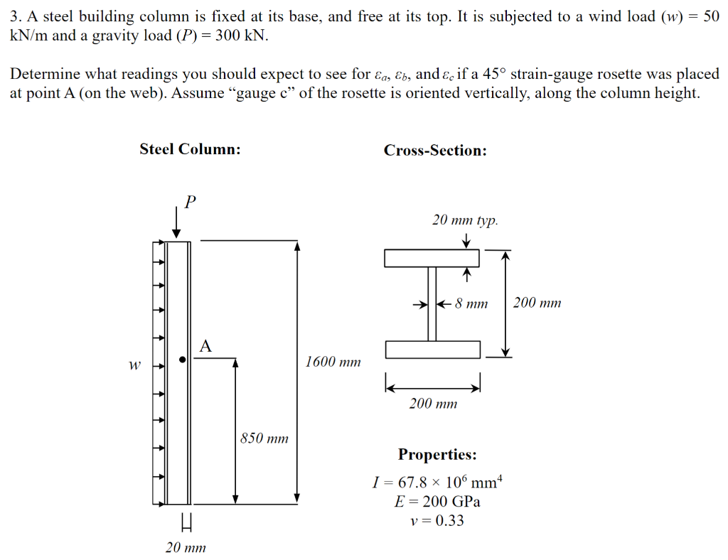 Solved 3. A steel building column is fixed at its base, and | Chegg.com