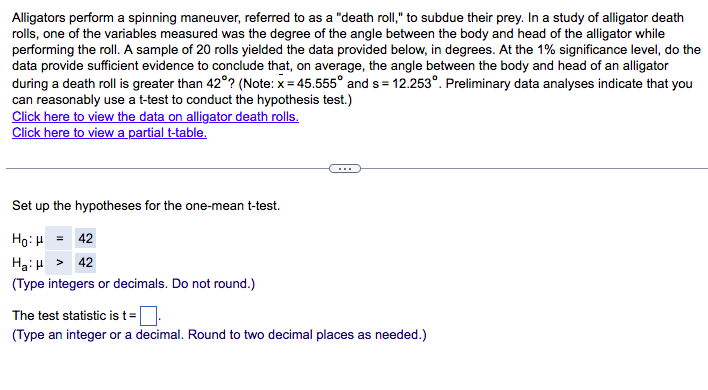 Solved Alligators perform a spinning maneuver, referred to | Chegg.com