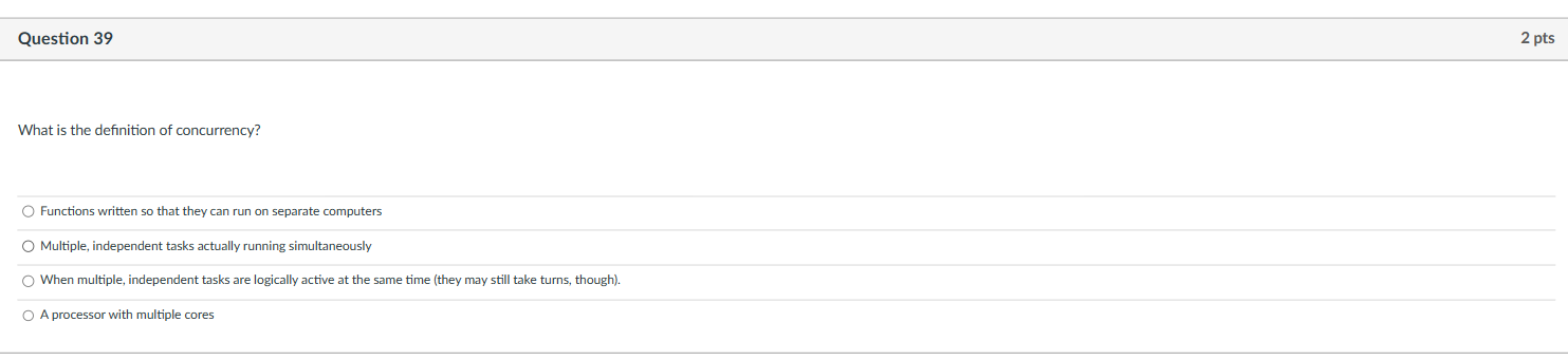 Solved What is the definition of concurrency? Functions | Chegg.com