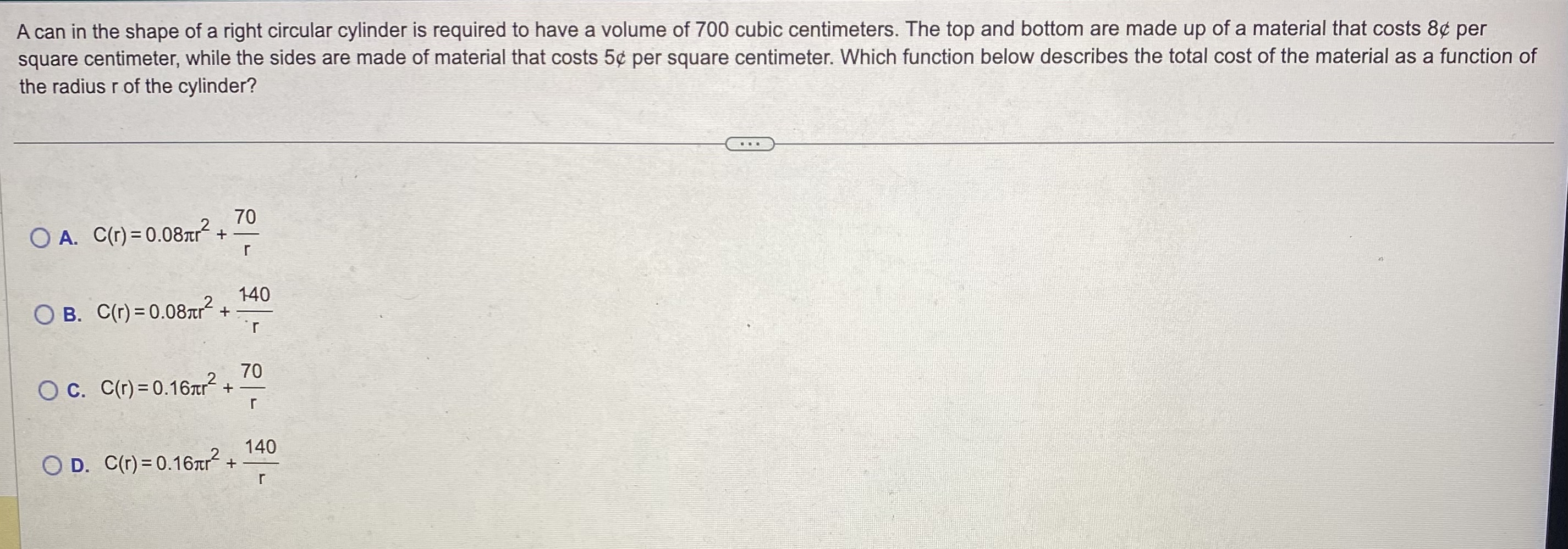 Solved A can in the shape of a right circular cylinder is | Chegg.com