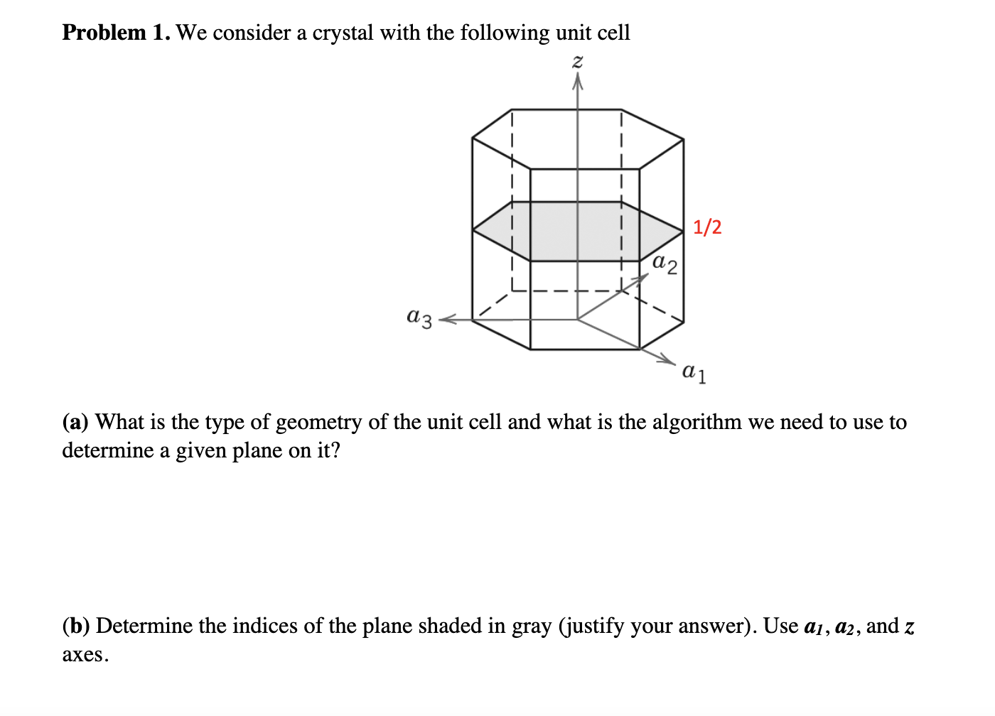 Solved Problem 1. We consider a crystal with the following | Chegg.com