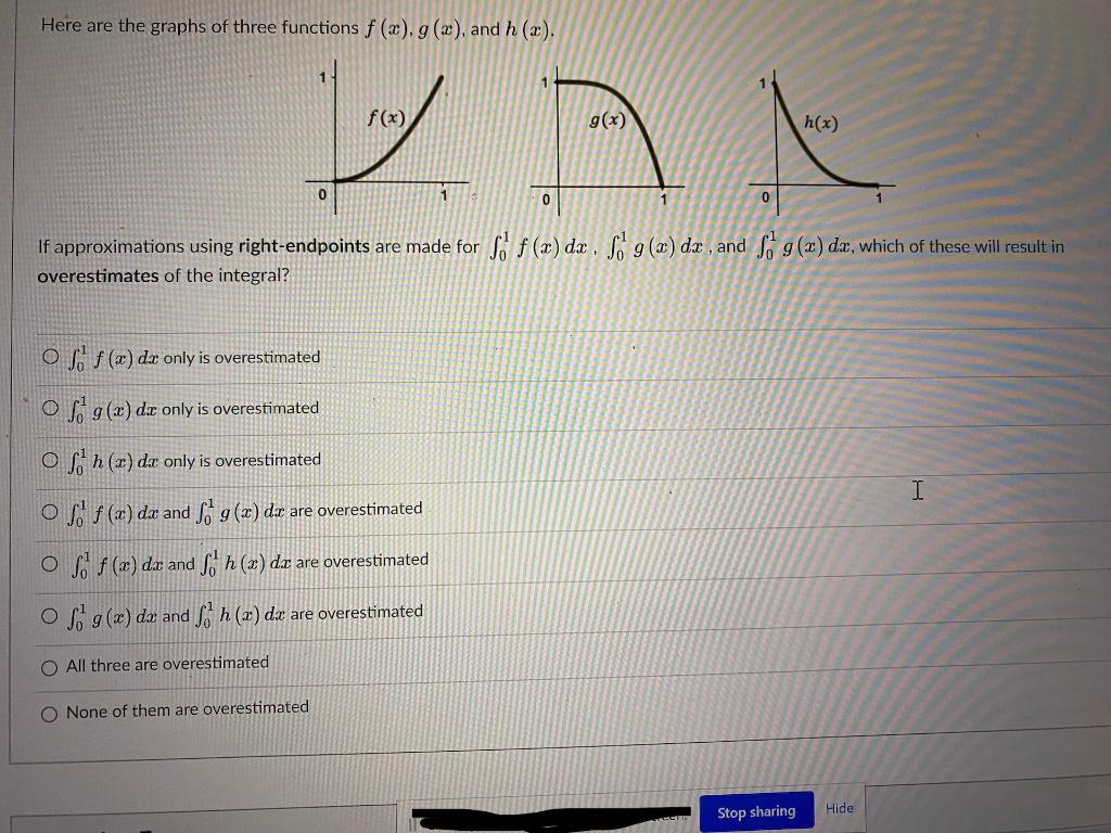 Solved Here are the graphs of three functions f(x),g(x), and | Chegg.com