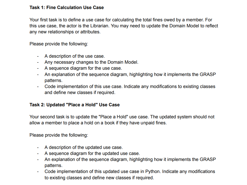 Solved Task 1: Fine Calculation Use Case Your first task is | Chegg.com