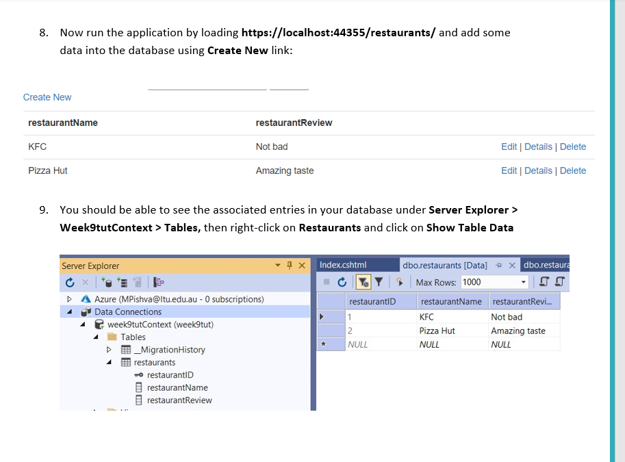 Solved Exercise 2: Create an MVC application to | Chegg.com