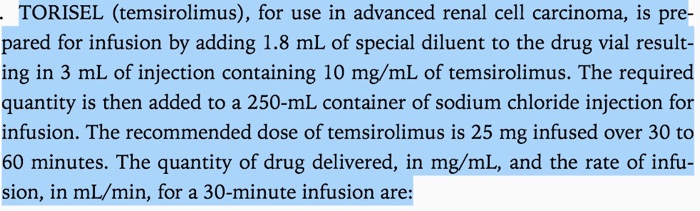 Solved TORISEL (temsirolimus), for use in advanced renal | Chegg.com