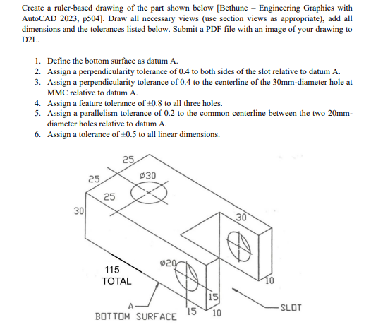 Solved Create a ruler-based drawing of the part shown below | Chegg.com