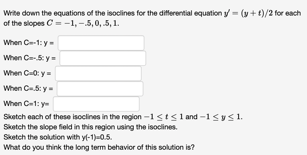 Solved Write down the equations of the isoclines for the | Chegg.com