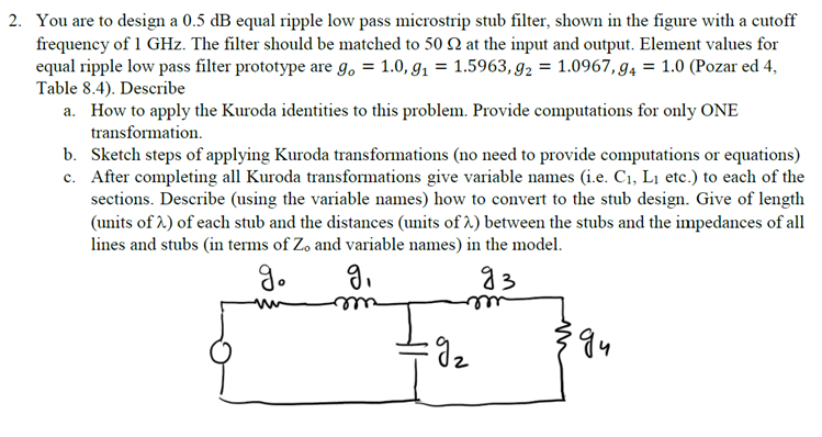 2. You are to design a 0.5 dB equal ripple low pass | Chegg.com