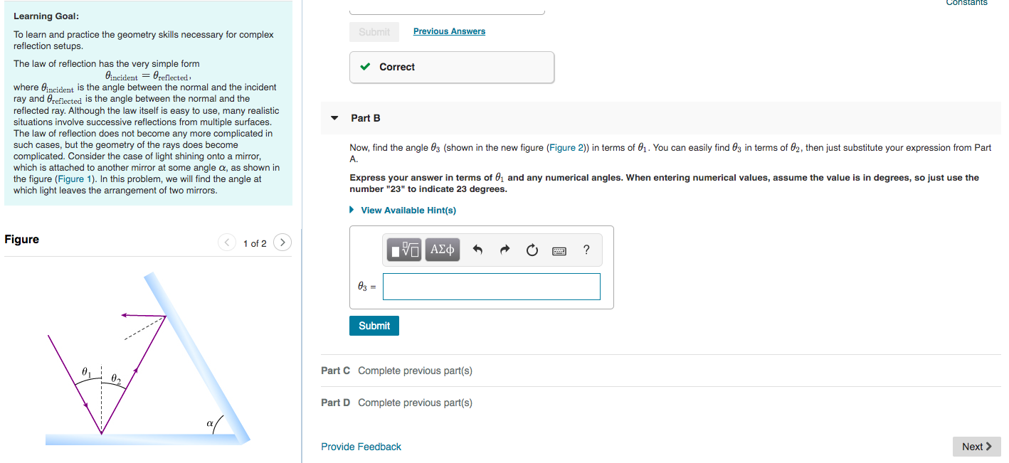 Solved constants Submit Previous Answers Correct Learning | Chegg.com
