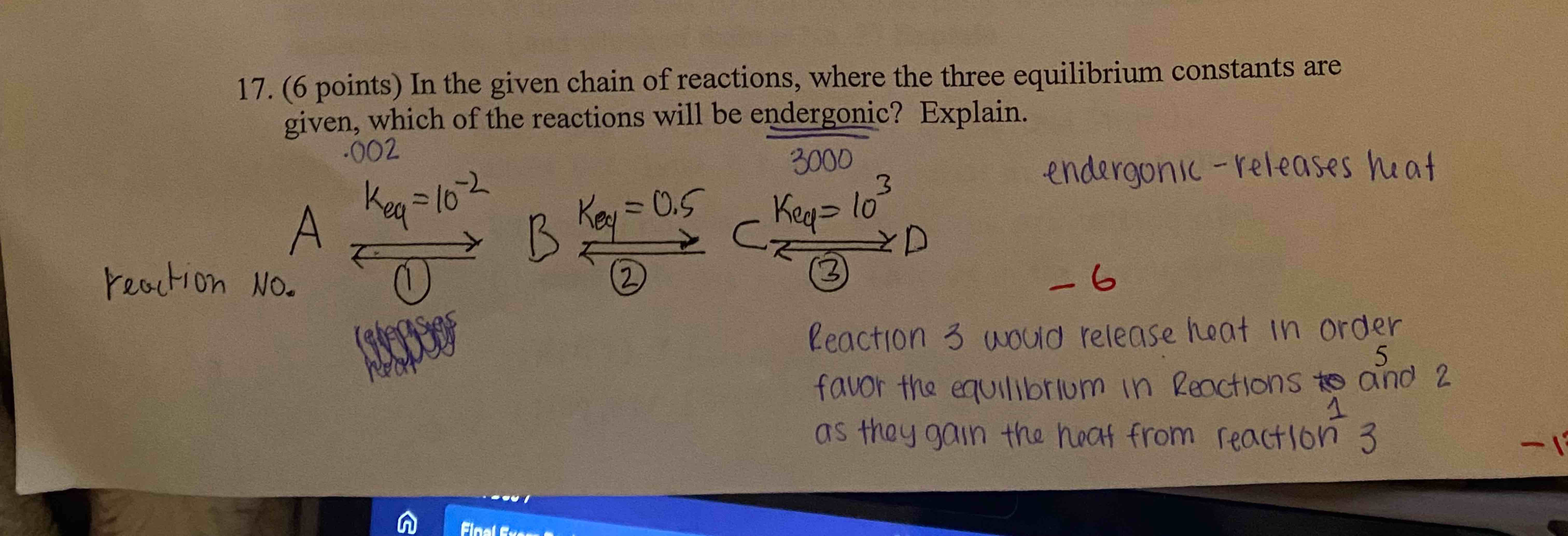 Solved 17. ( 6 ﻿points) ﻿In the given chain of reactions, | Chegg.com