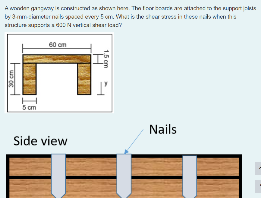 Solved A wooden gangway is constructed as shown here. The | Chegg.com