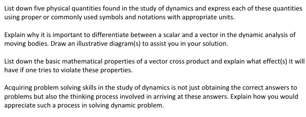 Solved List down five physical quantities found in the study | Chegg.com
