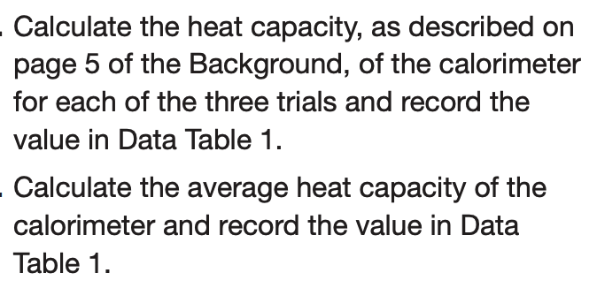 Calculate the temperature change (AT) for each trial | Chegg.com