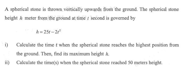 Solved A spherical stone is thrown vertically upwards from | Chegg.com