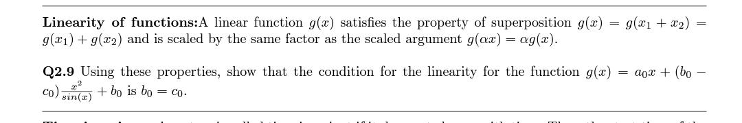 Linearity of functions:A linear function g(x) | Chegg.com