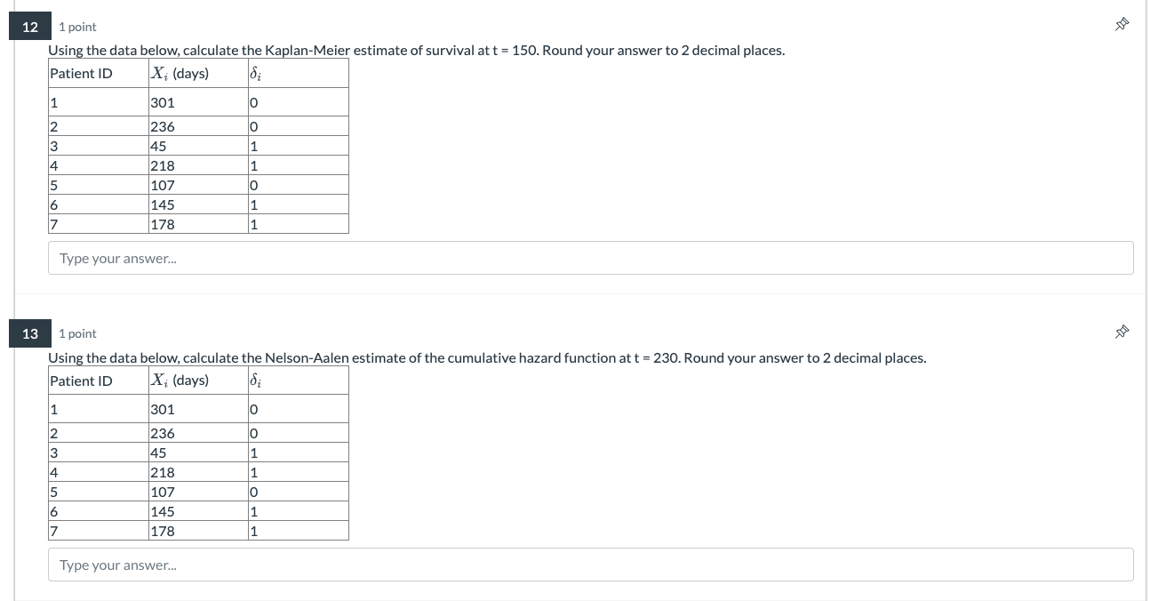 Solved Using the data below, calculate the Kaplan-Meier | Chegg.com