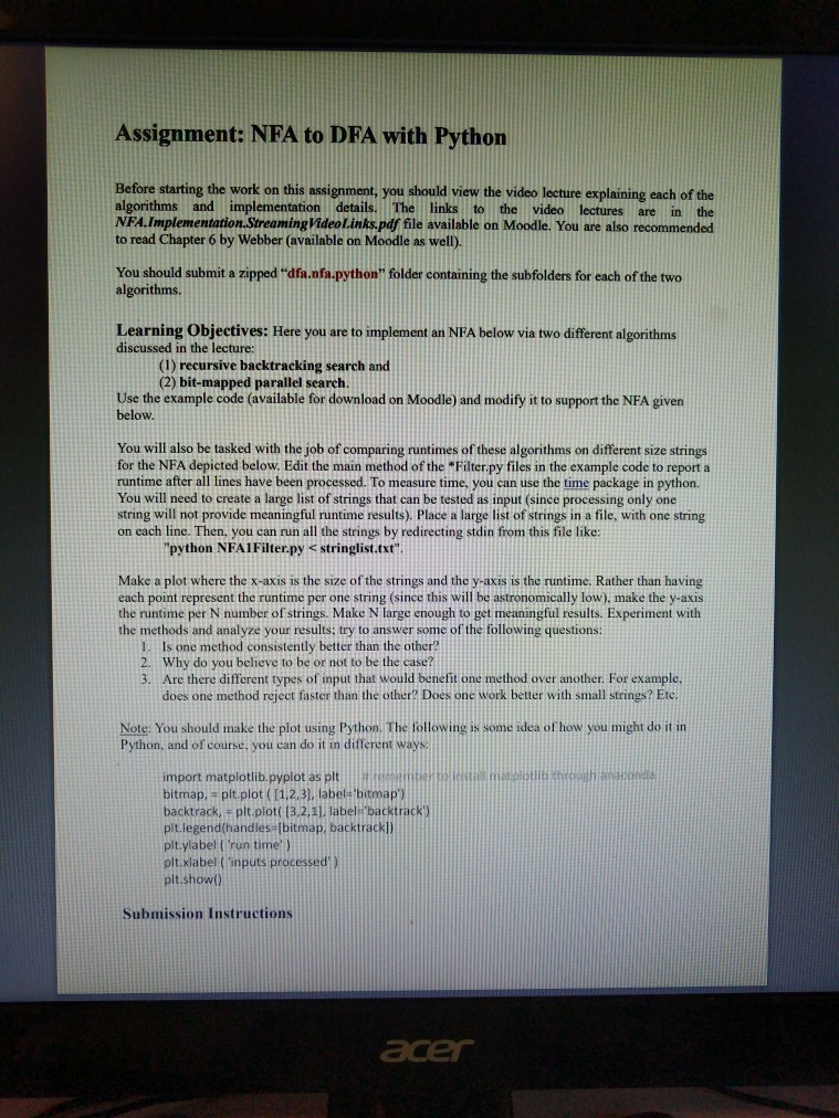 Solved Assignment Nfa To Dfa With Python Before Starting 