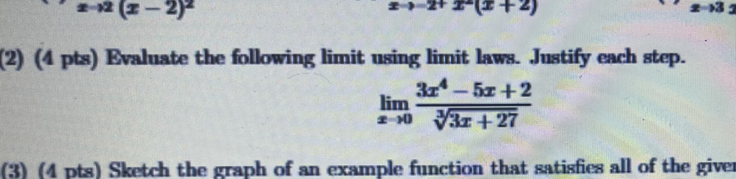 Solved 2) (4 pts) Evaluate the following limit using limit | Chegg.com