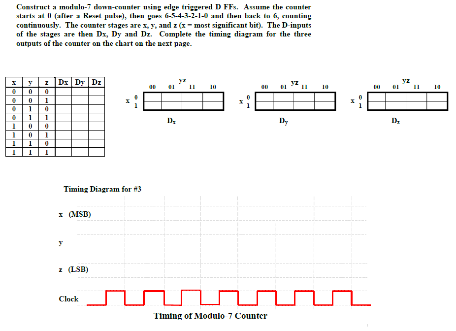 Solved Construct a modulo-7 down-counter using edge | Chegg.com