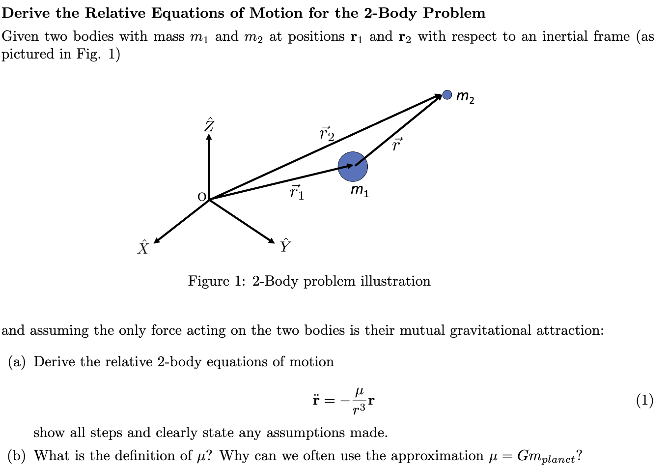 Solved Derive the Relative Equations of Motion for the | Chegg.com
